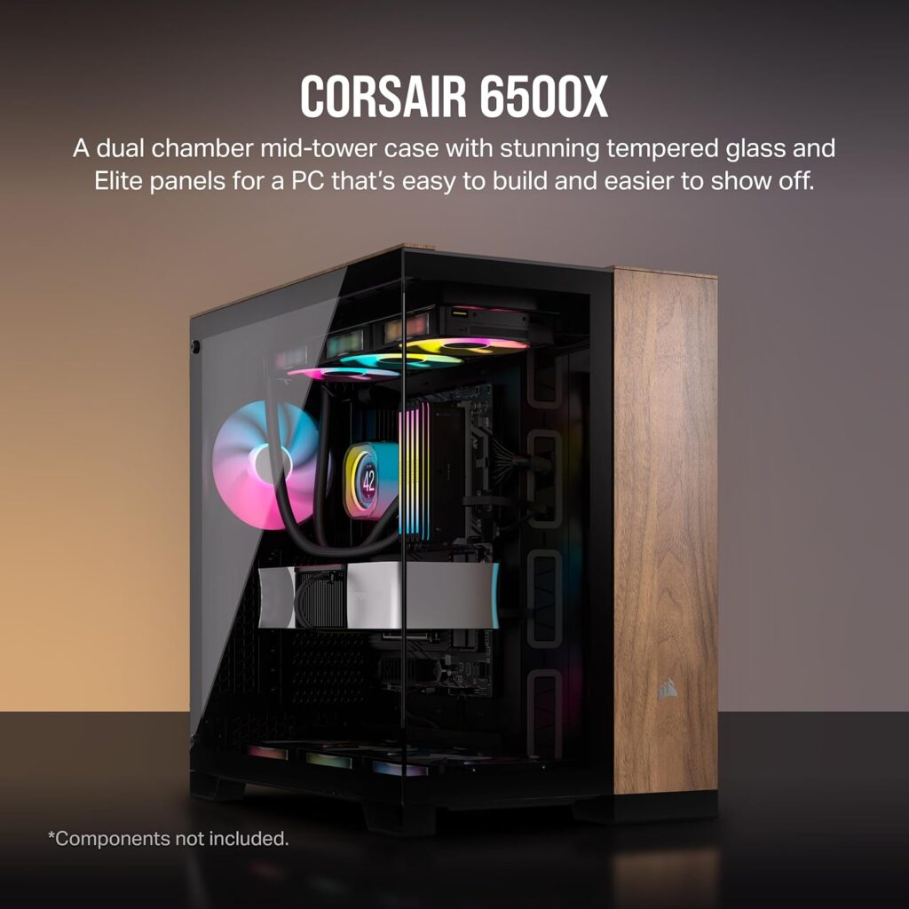 CORSAIR 6500X Mid-Tower ATX Dual Chamber PC Case – Panoramic Tempered ...